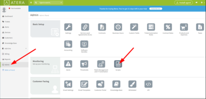 Install via Atera – Huntress Product Support