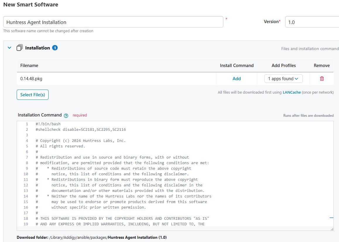 Install via Addigy – Huntress Support