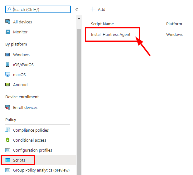 Install via Intune Scripts – Huntress Product Support