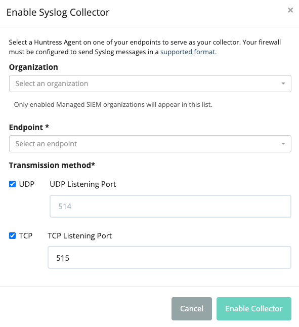 Collecting Syslog Sources – Huntress Support