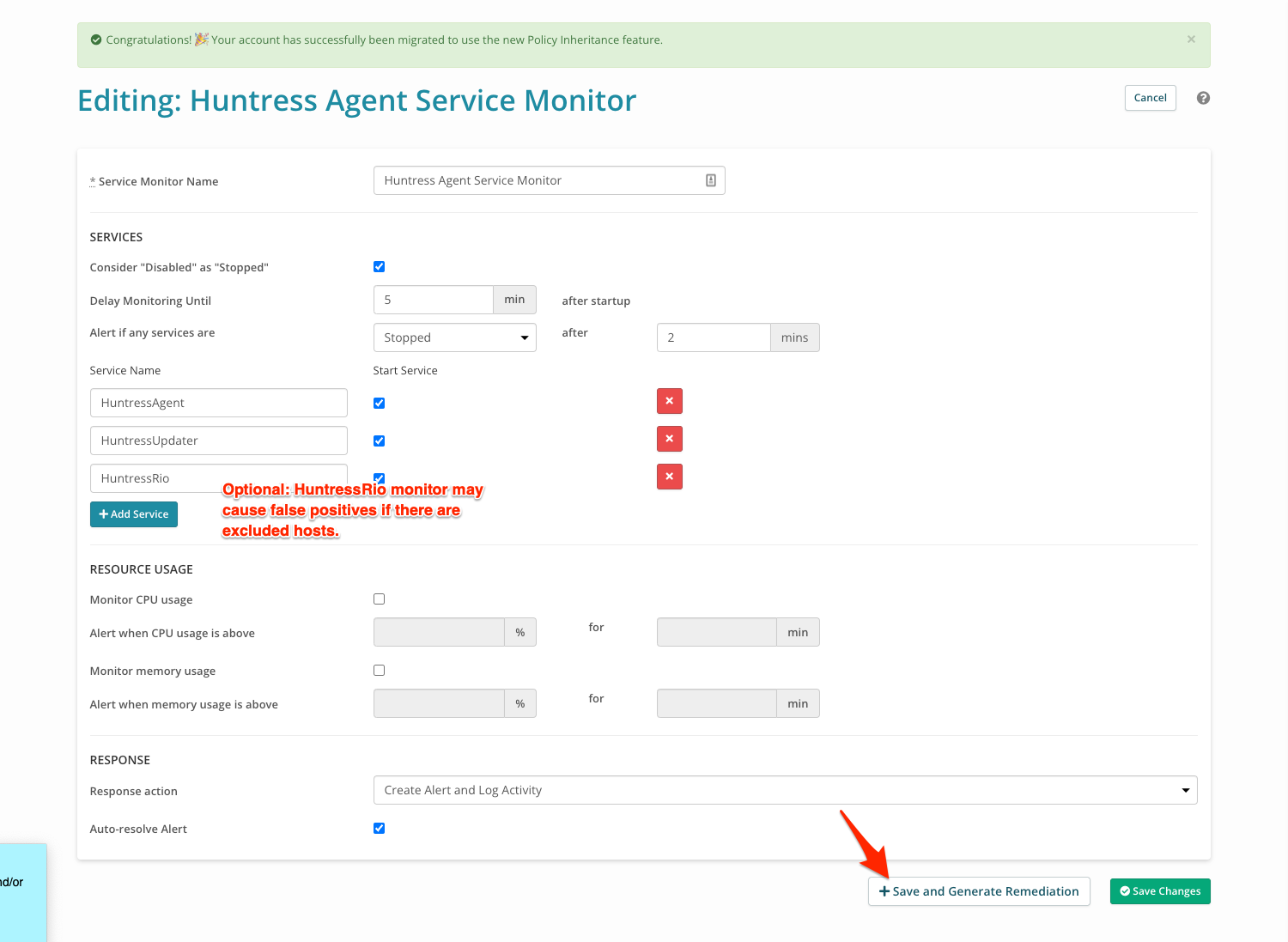 SyncroMSP - Agent Service Monitor Policy – Huntress Product Support